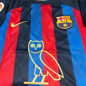 Shirts | Barcelona Stadium Home 22223 Jersey With Drakes Owl Logo ...